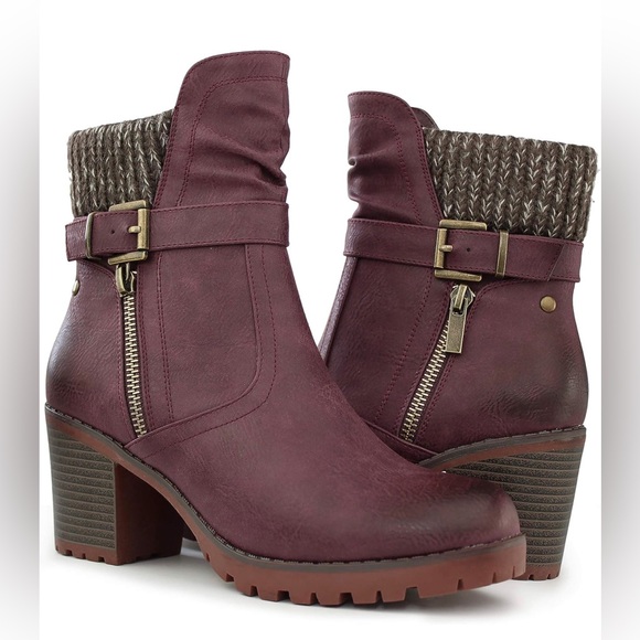 Hawkwell | Shoes | Hawkwell Womens Zipper Chunky Heel Ankle Booties ...